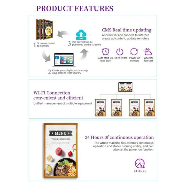 Digital Art Signage with Wooden Frame | NewTechStore | Online Store