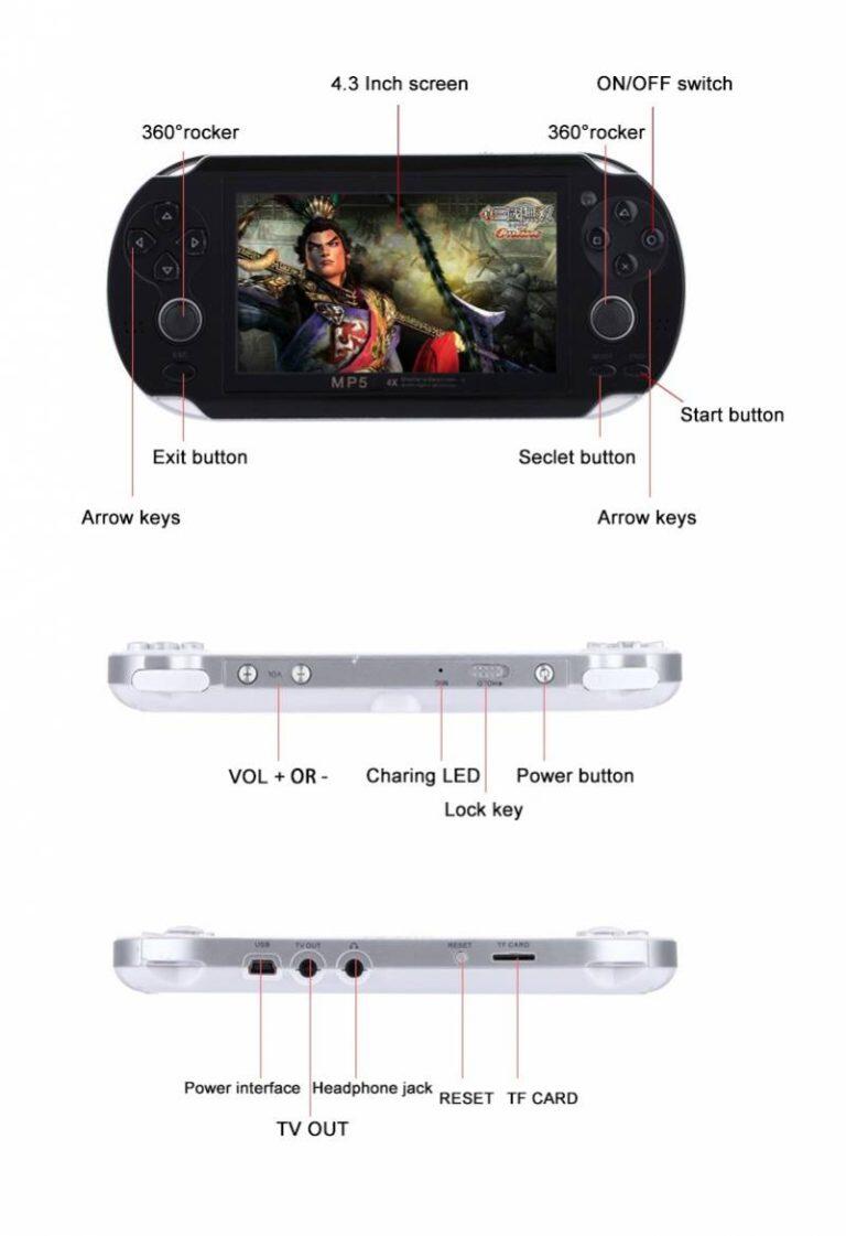 X7 Plus 5.1 Inch 128 BIT handheld Game Console and MP5 Video Player